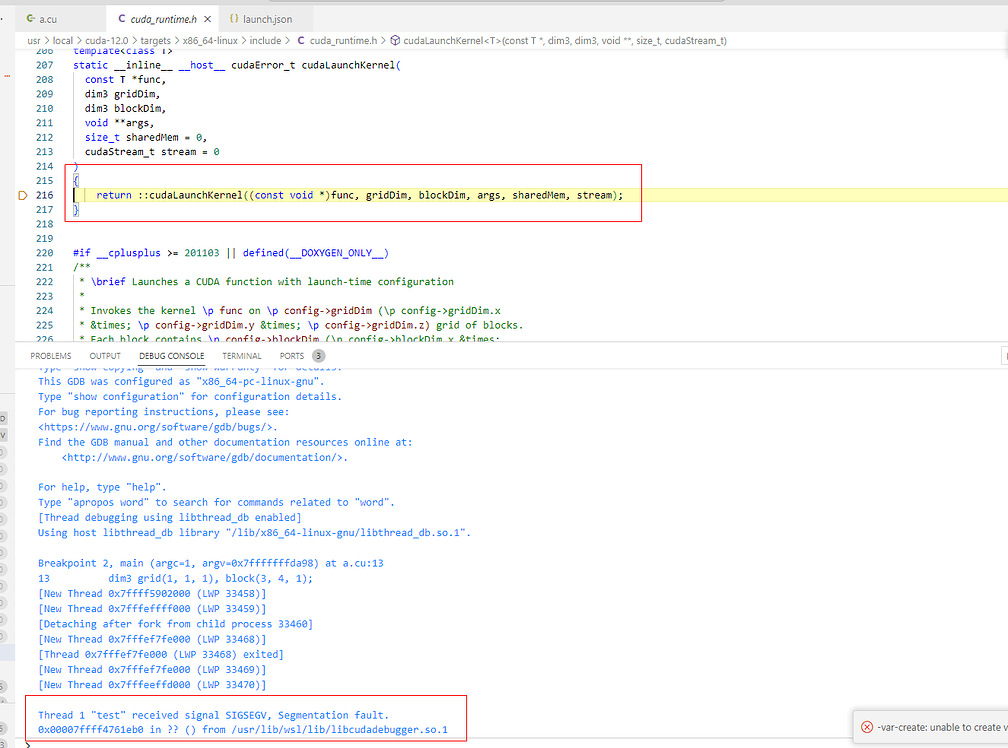 Segmentation Fault Occured When Using Cuda Gdb In Wsl2 CUDA GDB