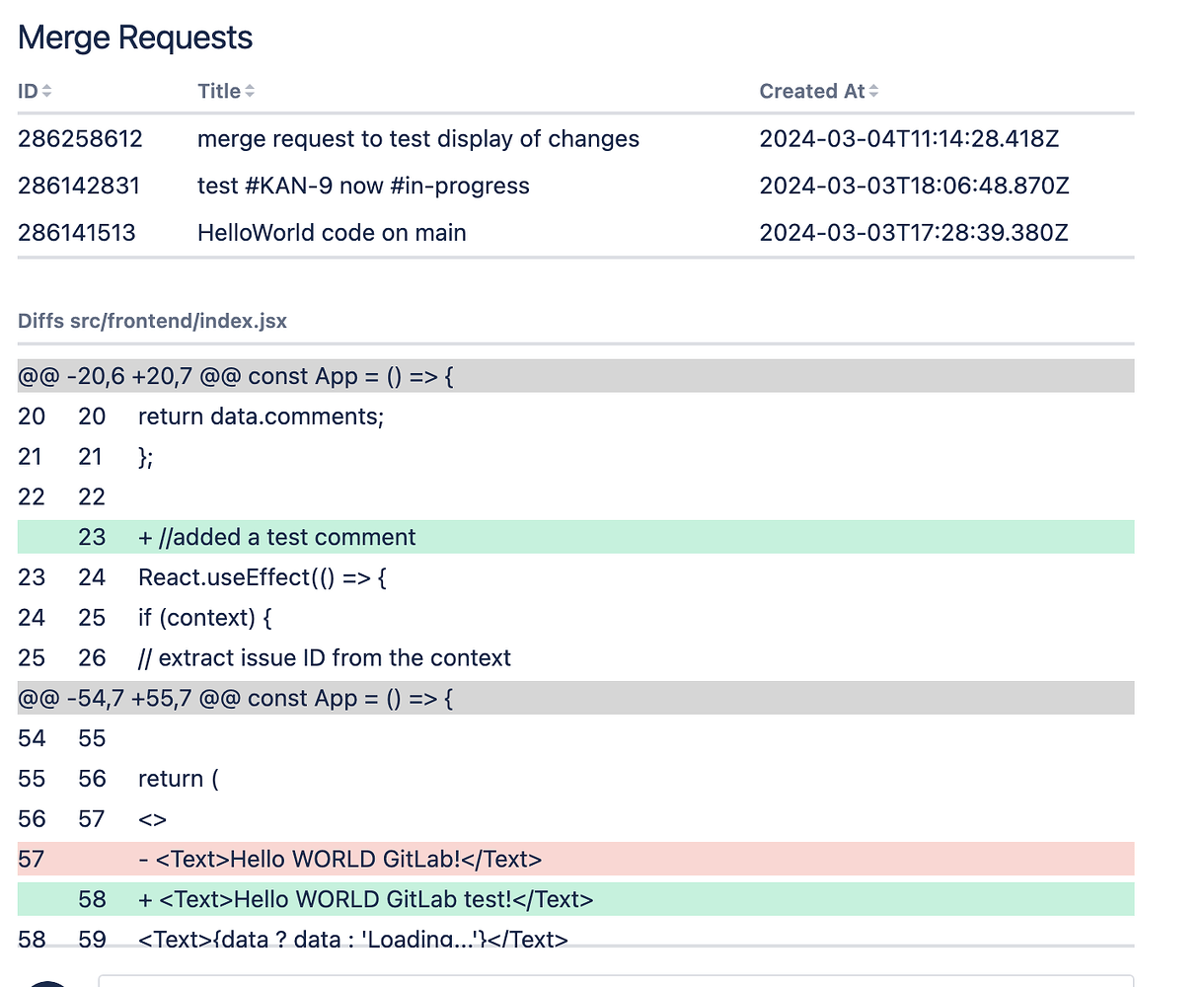 What is the recommended way to show diffs in a Forge App? Is there a way to adapt the UI Kit ...