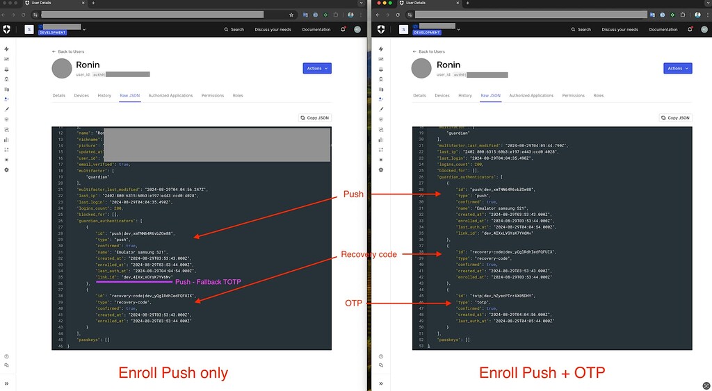 MFA - Distinguish between push's fallback totp and regular totp from Authentication API response ...