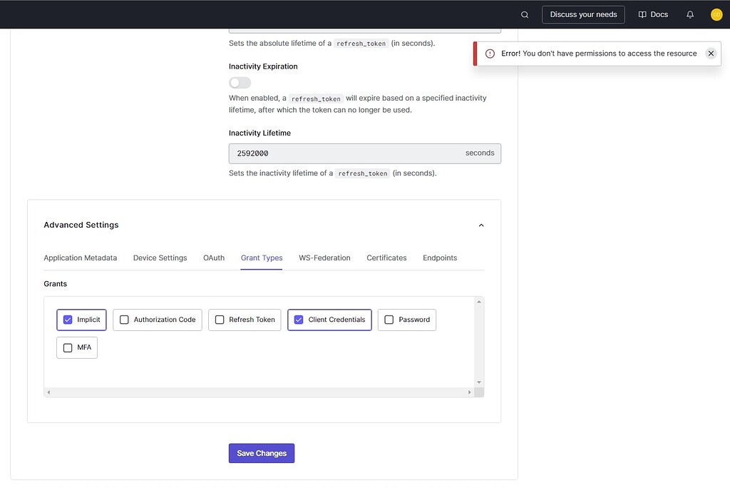 Unauthorized_client: Grant type 'authorization_code' not allowed for ...