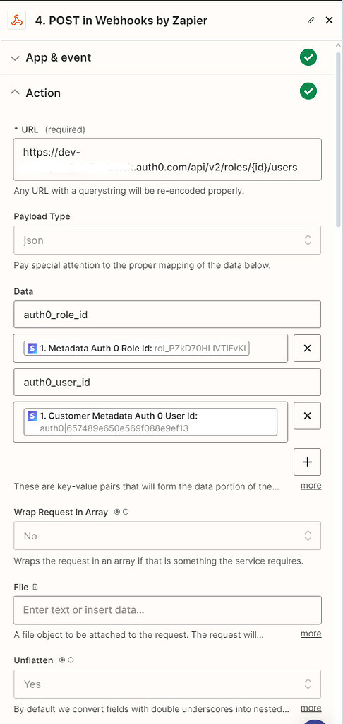 Connect Stripe and Auth0 with Zapier: problem with the role_id format ...
