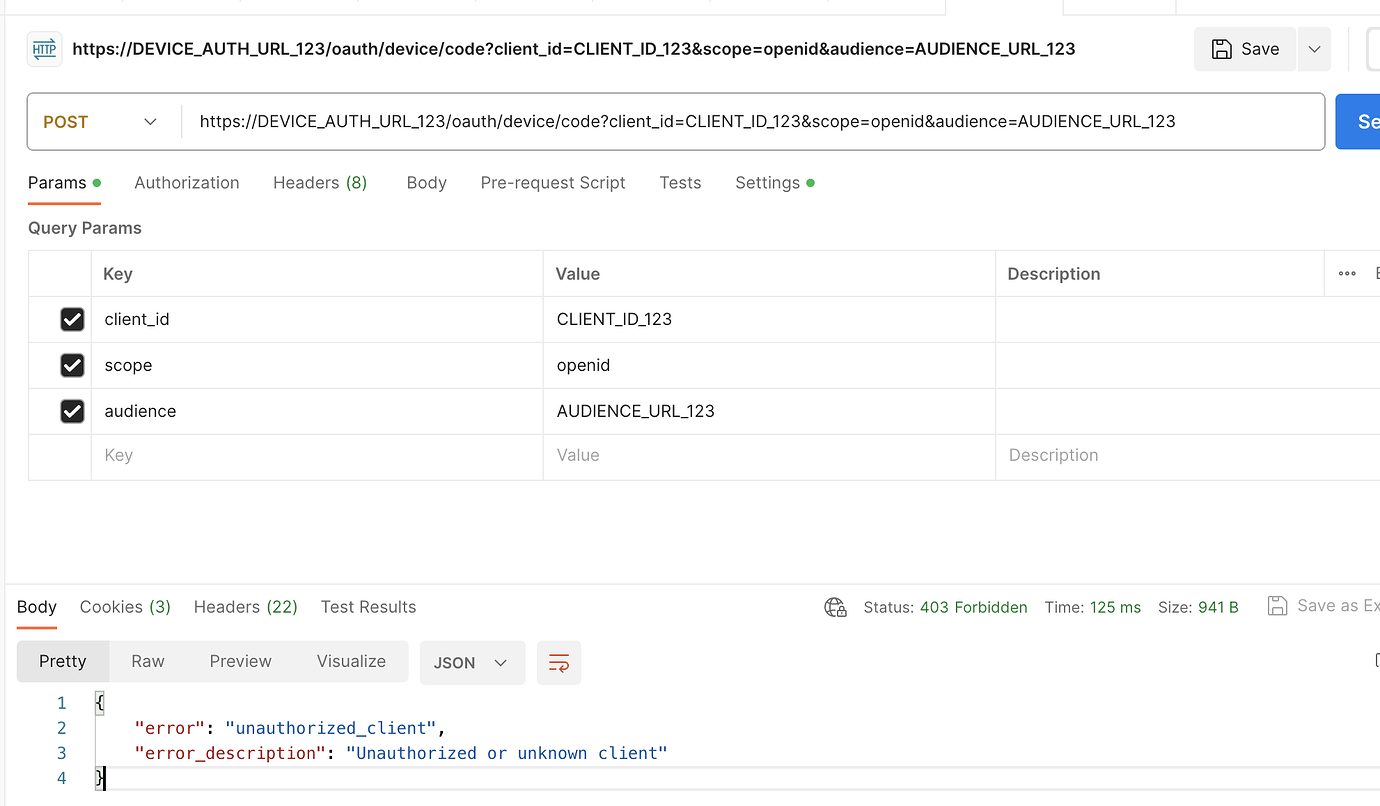 /oauth/device/code endpoint error unauthorized_client - Auth0 Community