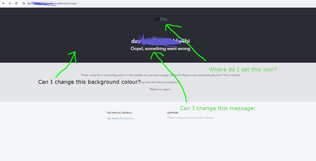 Can I Customise The Oops Something Went Wrong Page Auth0 Community