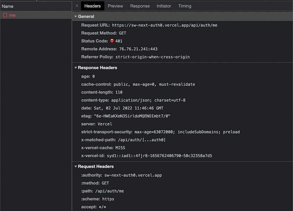 Nextjs Auth0 401 Error When Not Logged In Auth0 Community