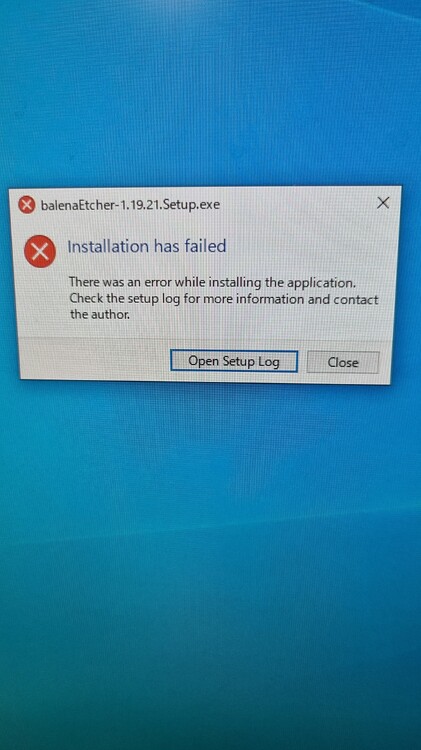 Etcher Installation Fail Windows 10 Pro 1903 Balenaetcher Balenaforums