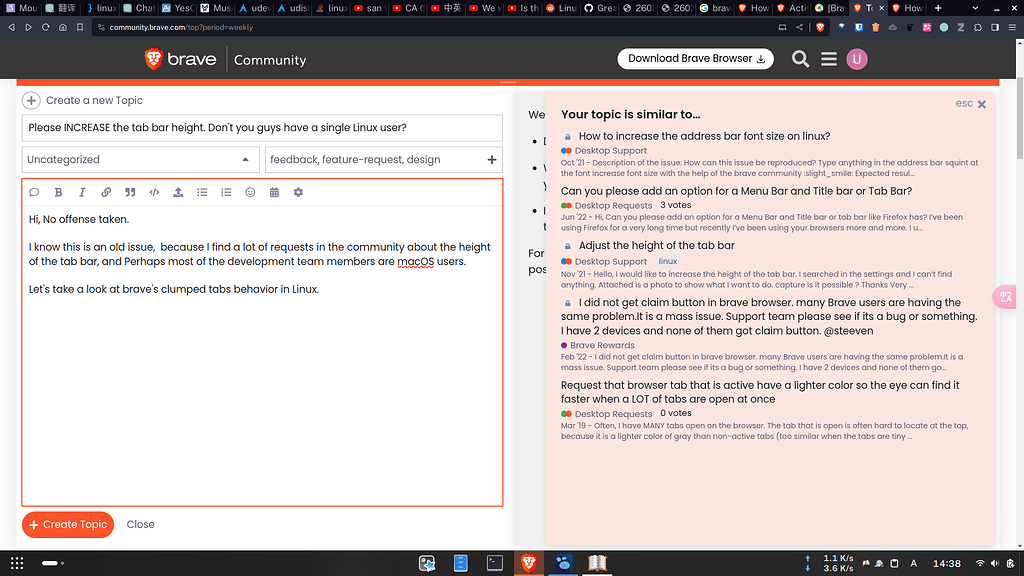 Please INCREASE the tab bar height. Don't you guys have a single Linux ... Please INCREASE the tab bar height. Don't you guys have a single Linux ...