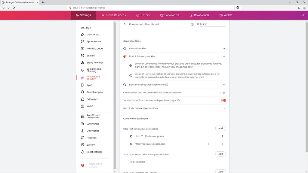 Website Cookies Exception List - Browser Feedback - Brave Community