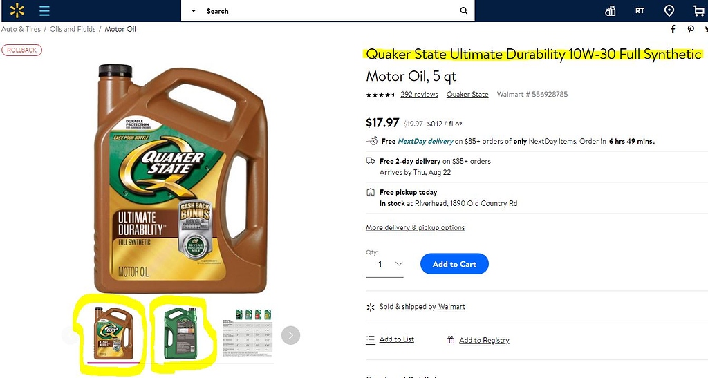 Why the Quaker state synthetic oil has a new color container? - General ...