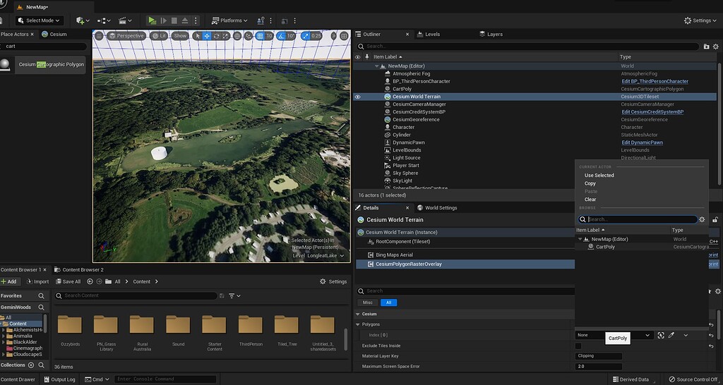 Can't add a Cartographic Polygon to a tileset in UE5 - Cesium for Unreal - Cesium Community