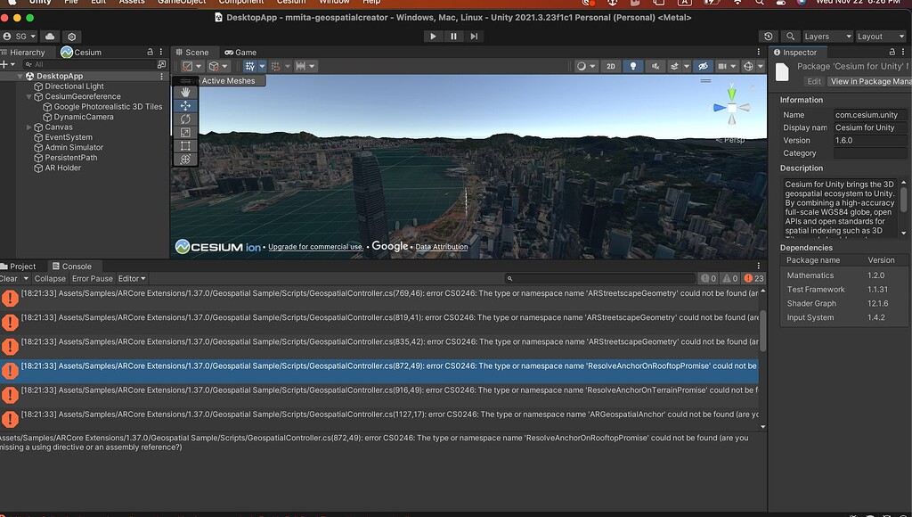 Unable To Build To Desktop Cesium For Unity Cesium Community