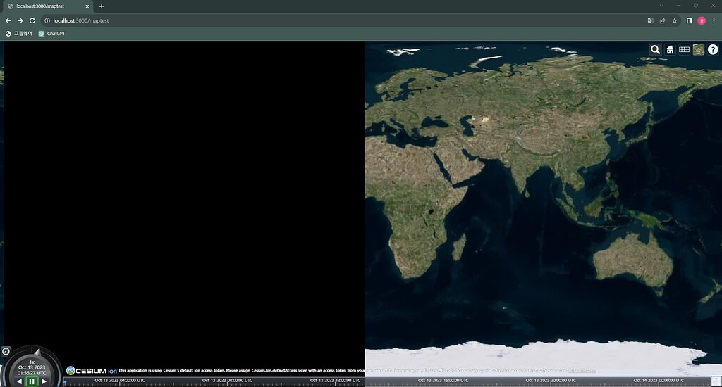 When Applying A Cesiumterrainprovider The Map Is Only Showing Half Cesiumjs Cesium Community 
