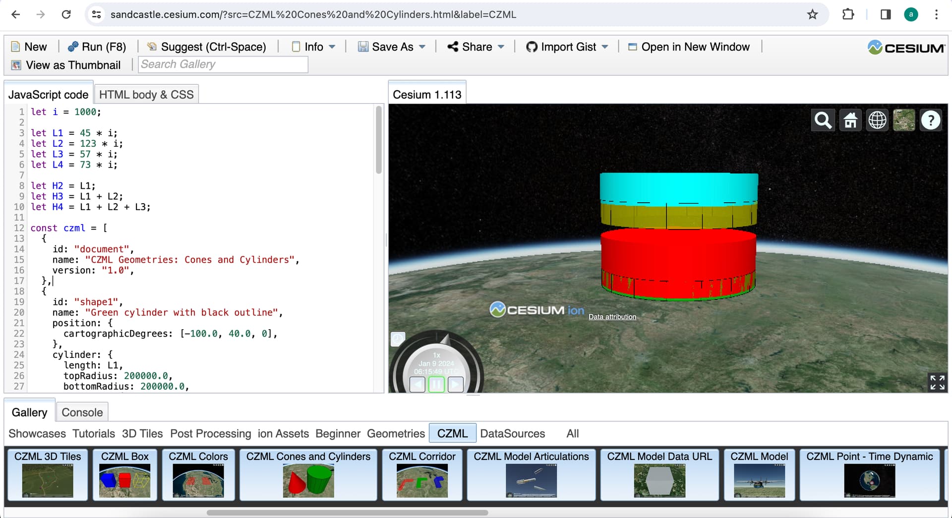 How To Calculate The Height Of The Multi Sections Czml Object With Different Values Of Length