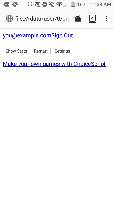 Nothing shows up when running the code - ChoiceScript Help - Choice of Games Forum