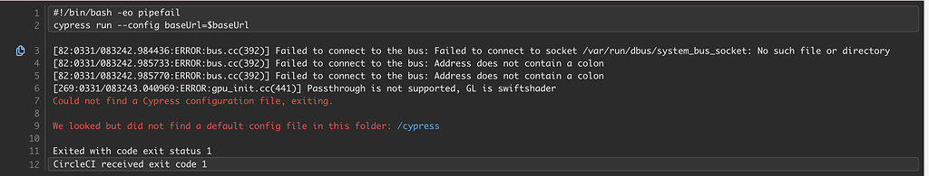 We Looked But Did Not Find A Default Config File In This Folder Cypress Running Tests