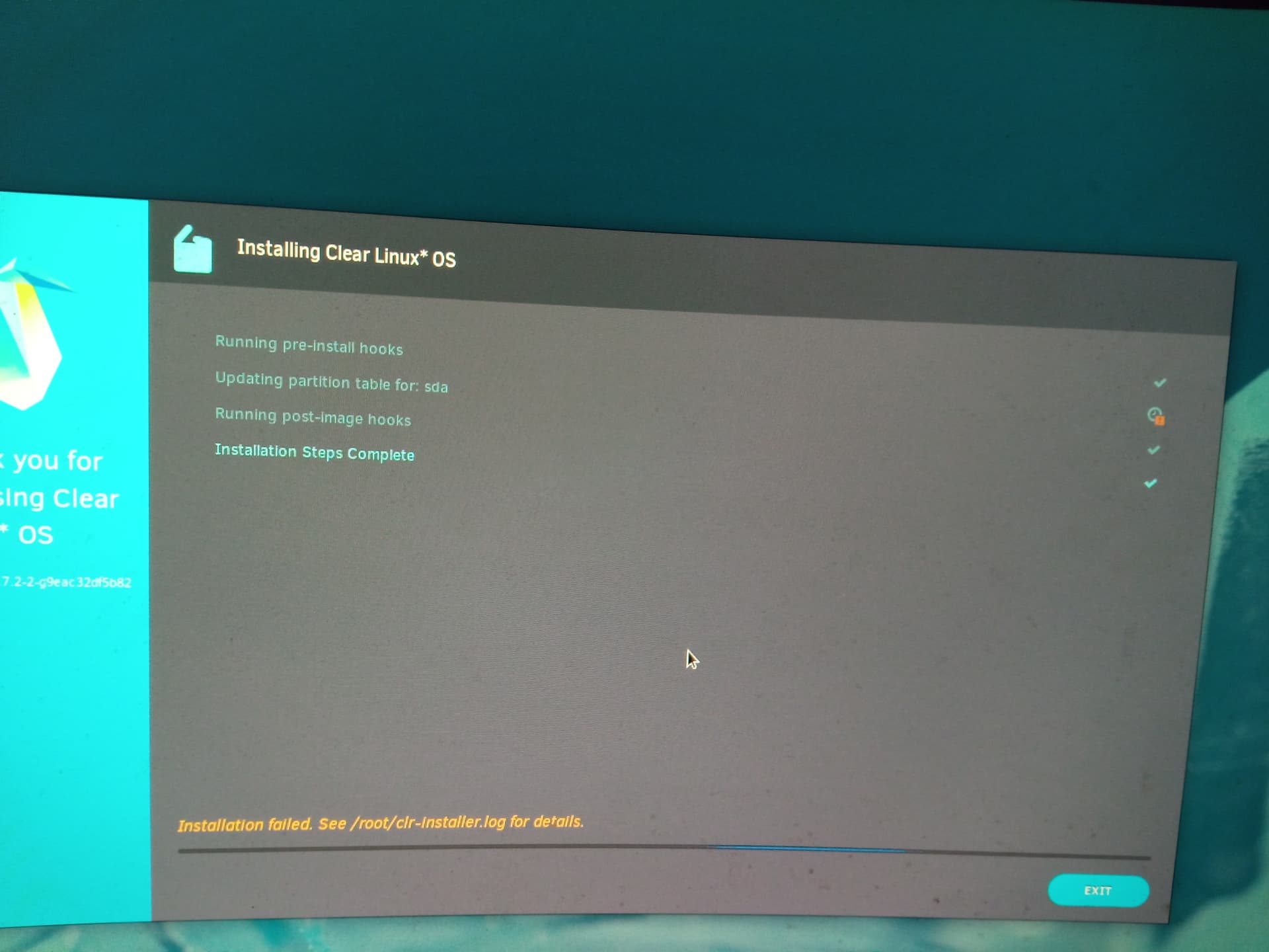 Installation issue - General Discussion - Clear Linux OS Forum