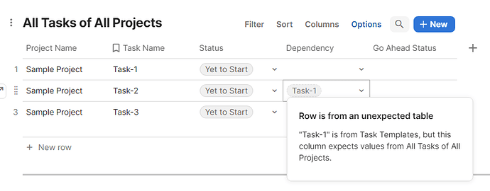 Dependency field is not resolving properly when I add Tasks from a ...