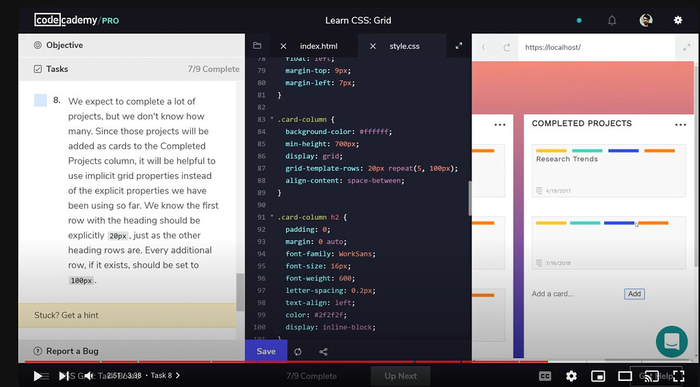 Css Grid Project Task Board Front End Codecademy Forums 7894