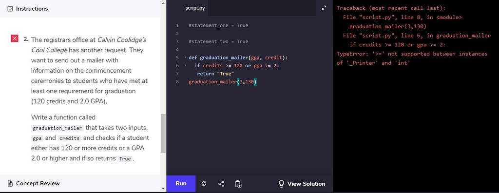 Python Error In Code Written Using Or Boolean Operator Please Help