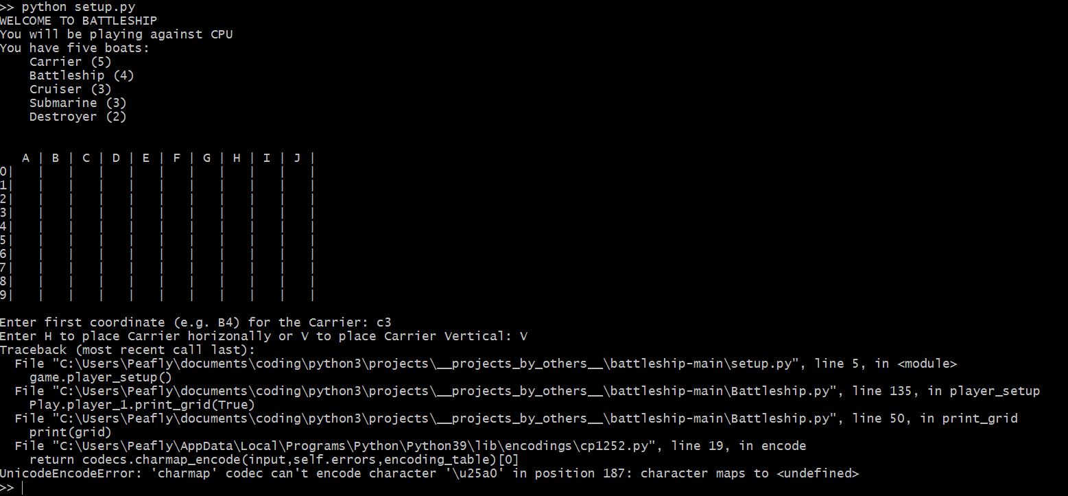 Battleship On Command Line Portfolio Project Python Terminal Game Codecademy Forums