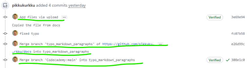 My First Pull Request Confused About The Commits Computer Science Codecademy Forums