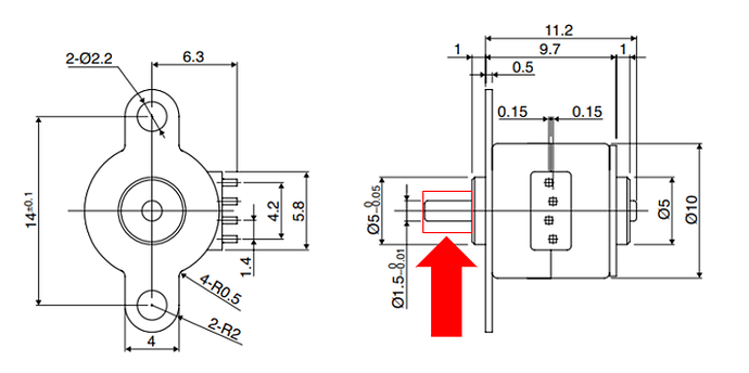 Shaft length of SMC10-F20-HHD9 from NMB Technologies - Motors ...