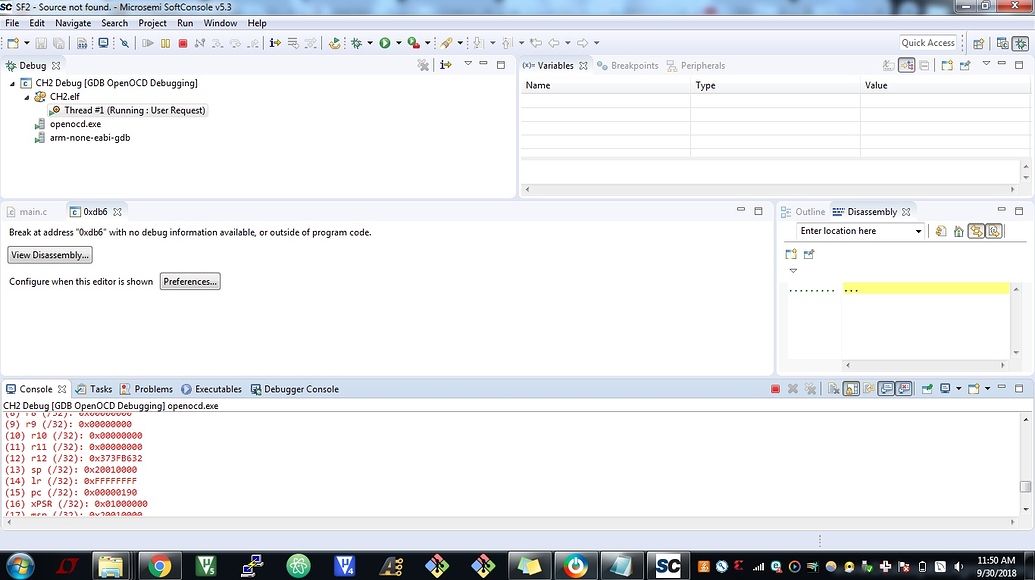 Cannot Debug Smartfusion®2 Maker Board Digikey Development Boards