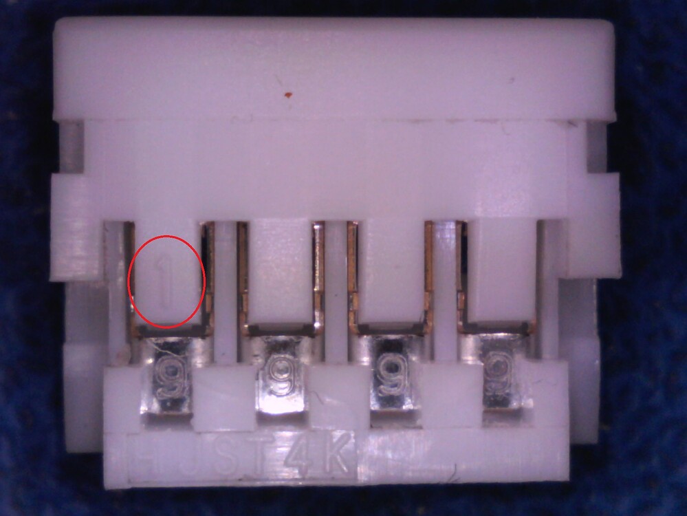 IDENTIFY PIN 1 OF CONNECTOR JST 04HR-6S-P-N - Rectangular Connectors ...
