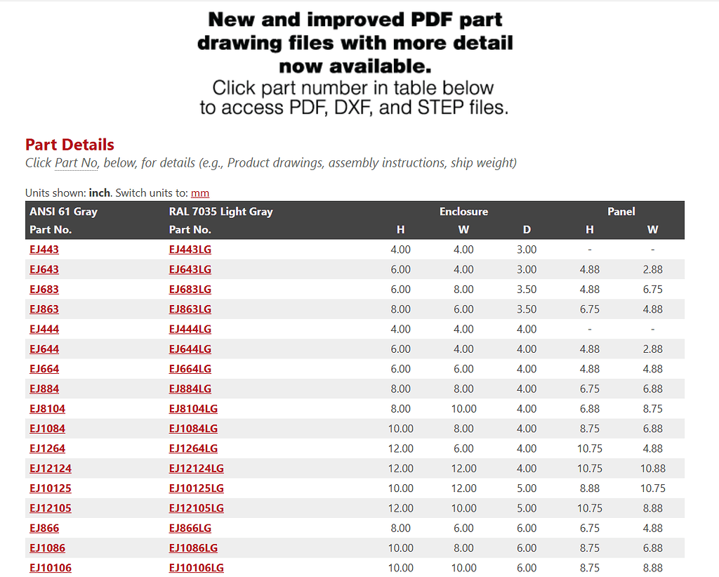 Drawings for Eclipse Junior Series from Hammond - Equipment, Tools ...