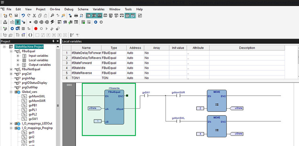 Ladder Logic Udfb In The Arduino Opta Plc Education Digikey
