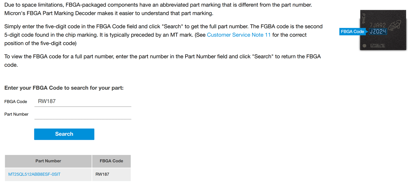 Part identification: Micron MT25QL512 - Integrated Circuits (ICs ...