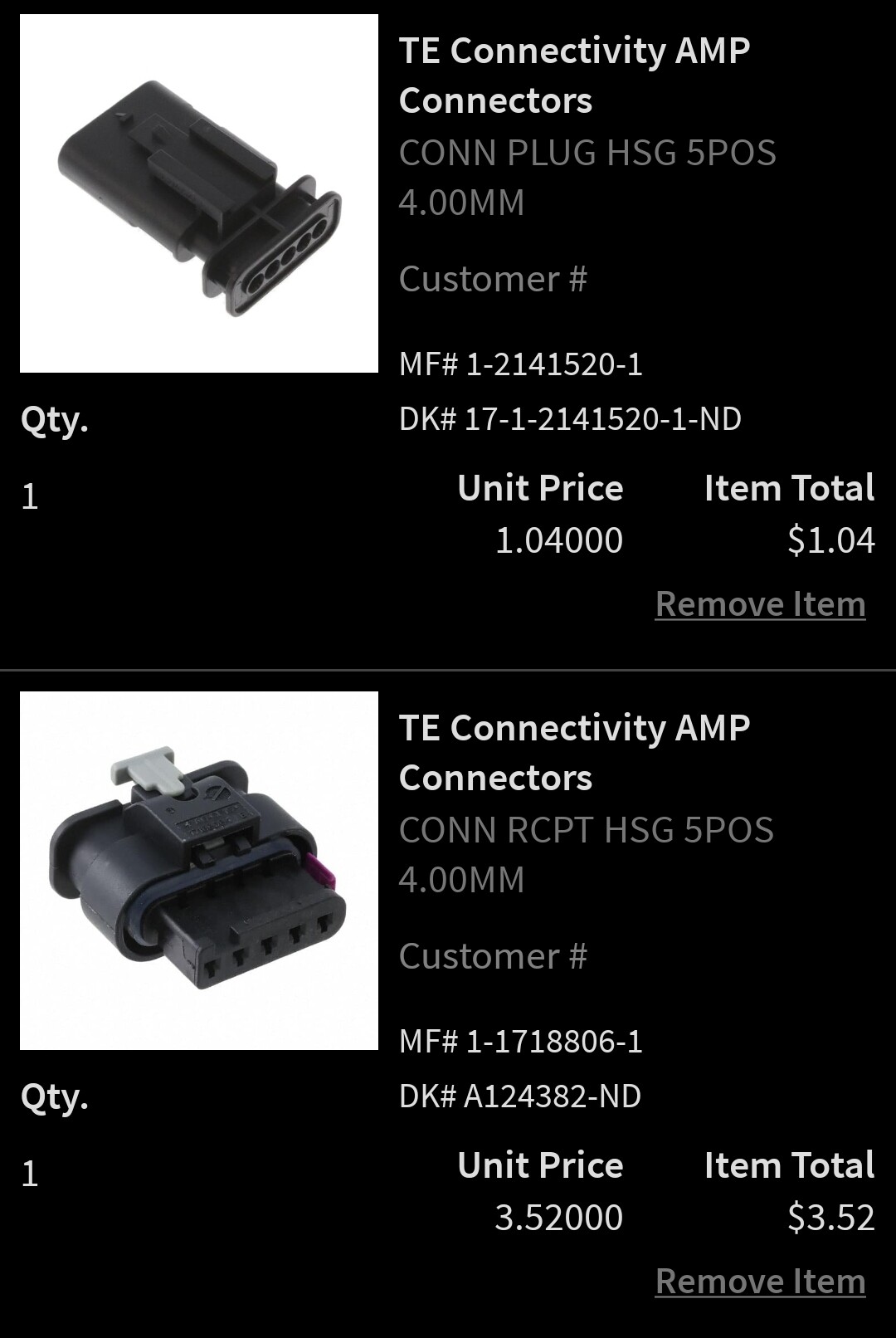 Mcon connector terminals - Rectangular Connectors - DigiKey TechForum ...