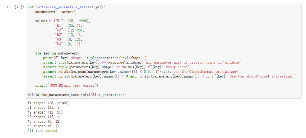 Course 2 Week 3 exercise initialize - Improving Deep Neural Networks: Hyperparameter tun ...