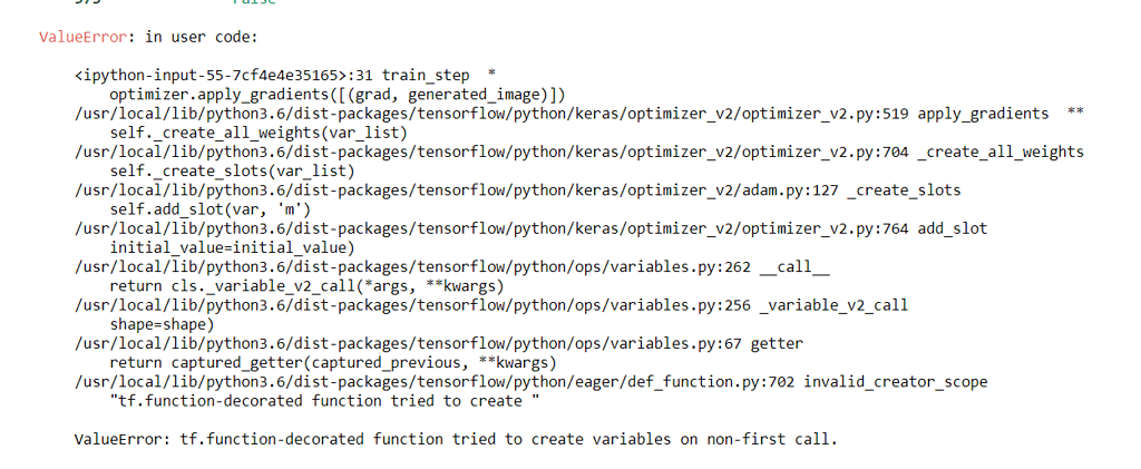 Tf Function Decorated Function Tried To Create Variables On Non First Call Convolutional