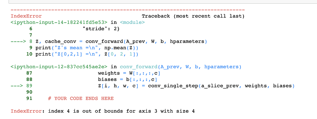 Course 4, Week 1, Assignment 1, Index Error - Convolutional Neural Networks - DeepLearning.AI