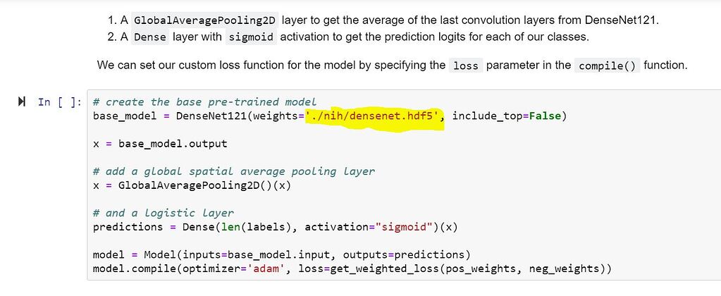 Clarification about the DenseNet121 - AI for Medical Diagnosis ...