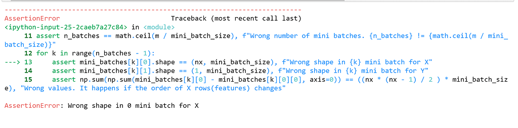 Exercise 2 Random Mini Batches Course2 Week2 Improving Deep Neural Networks