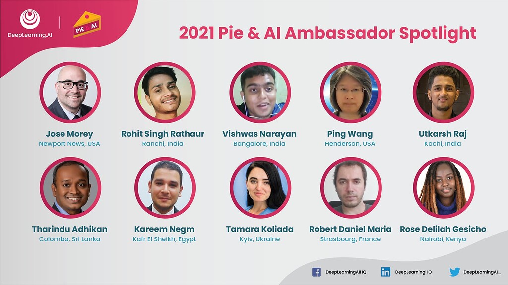 2021 Pie & AI Ambassador Sportlight - AI Discussions - DeepLearning.AI