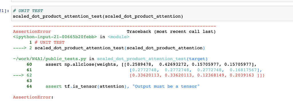 C5W4 exercise3 error not showing - Sequence Models - DeepLearning.AI