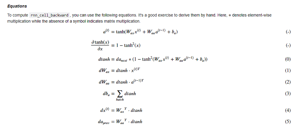 Question about backpropagation in W1 Programming Assignment 1 - Sequence Models - DeepLearning.AI