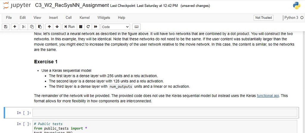 Practice lab: Deep Learning for Content-Based Filtering exercise 1 - Unsupervised Learning ...
