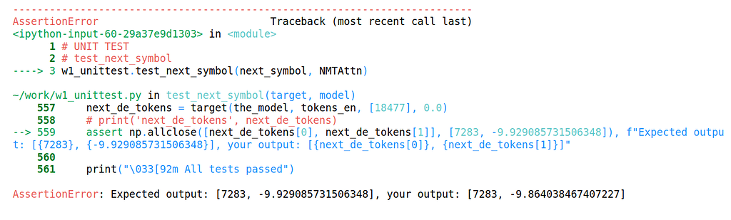 C4_W1_UNQ_C6 wrong ouput - NLP with Attention Models - DeepLearning.AI C4_W1_UNQ_C6 wrong ouput - NLP with Attention Models - DeepLearning.AI