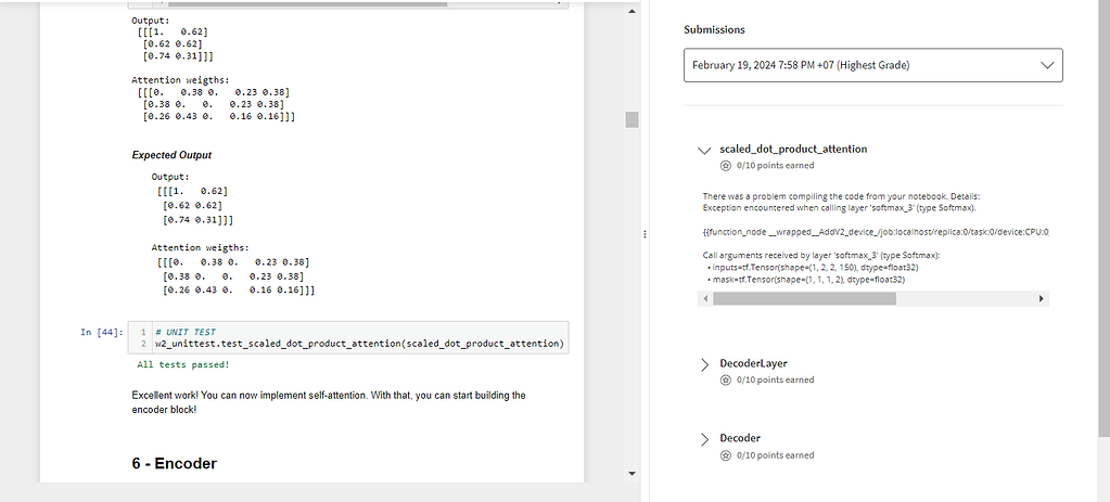 C4_W2 Programming Assignment: Transformer Summarizer error grading :a problem compiling the code ...