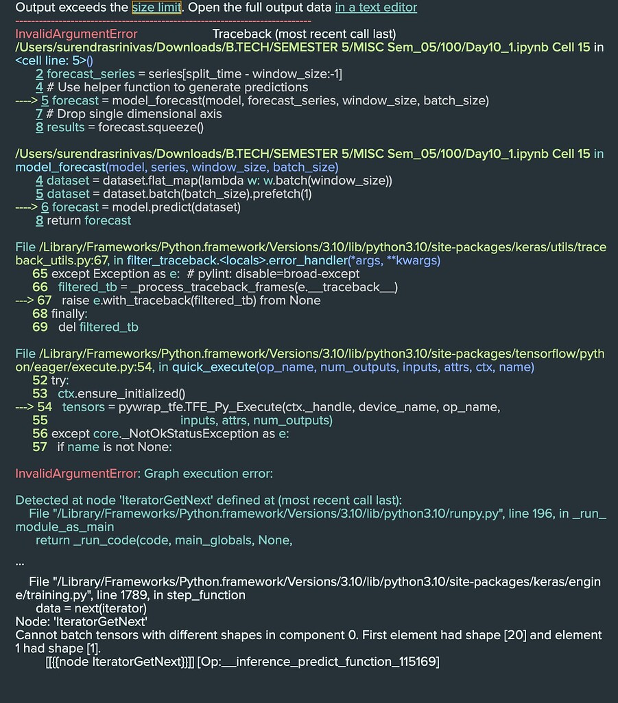 Cannot batch tensors with different shapes in component 0 - Natural Language Processing in ...