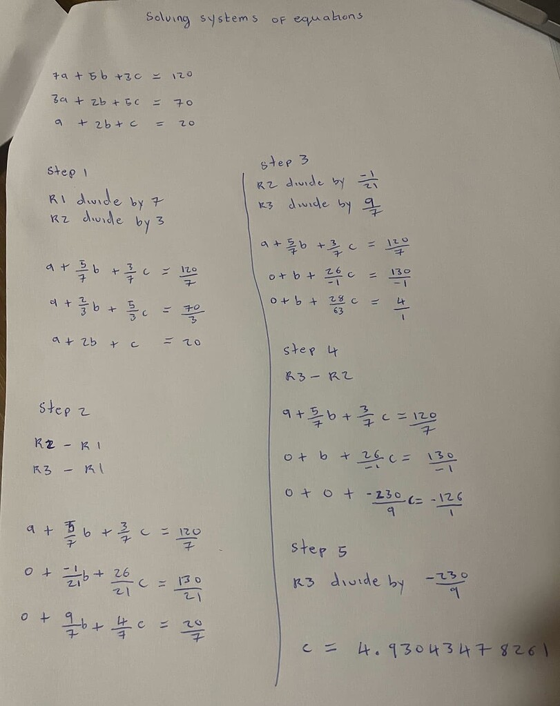 C1W2 - Quiz 2 - i am stuck on solving system of equation - Linear Algebra for Machine Learning ...
