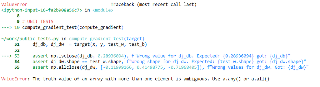 C1_W3 assignment ---> compute_gradient test error - Supervised ML ... C1_W3 assignment ---> compute_gradient test error - Supervised ML ...