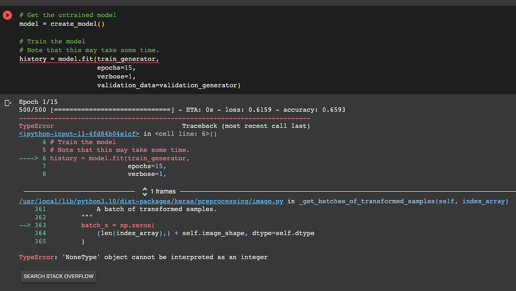 C2w1 Assignment Model Training Error Convolutional Neural Networks In Tensorflow