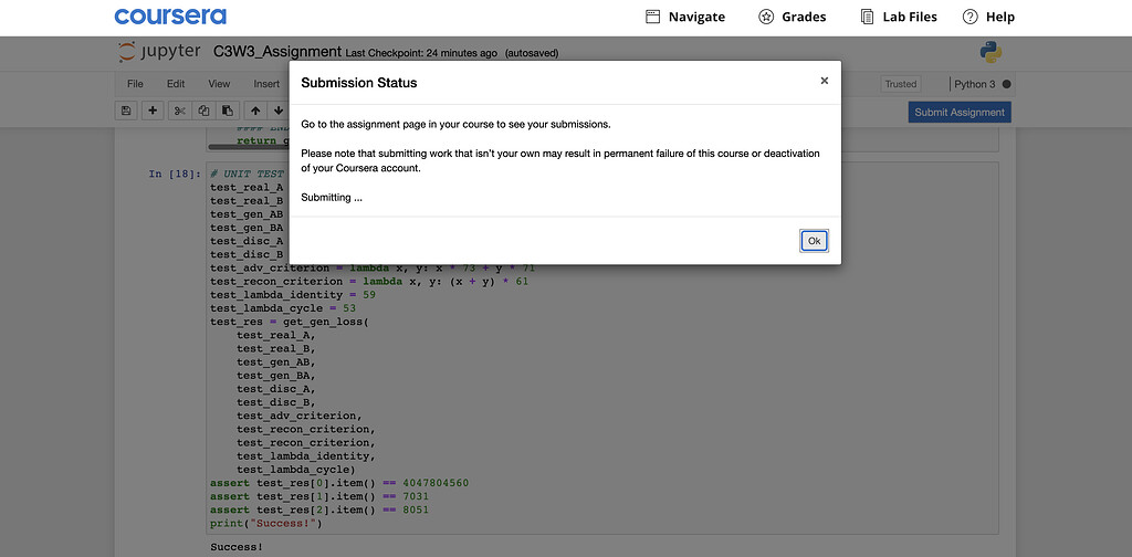 Unable to submit C3W3_Assignment - Apply Generative Adversarial ... Unable to submit C3W3_Assignment - Apply Generative Adversarial ...