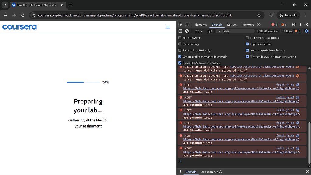 Week 1 Practice Assignment stuck at 50 % - Advanced Learning Algorithms - DeepLearning.AI