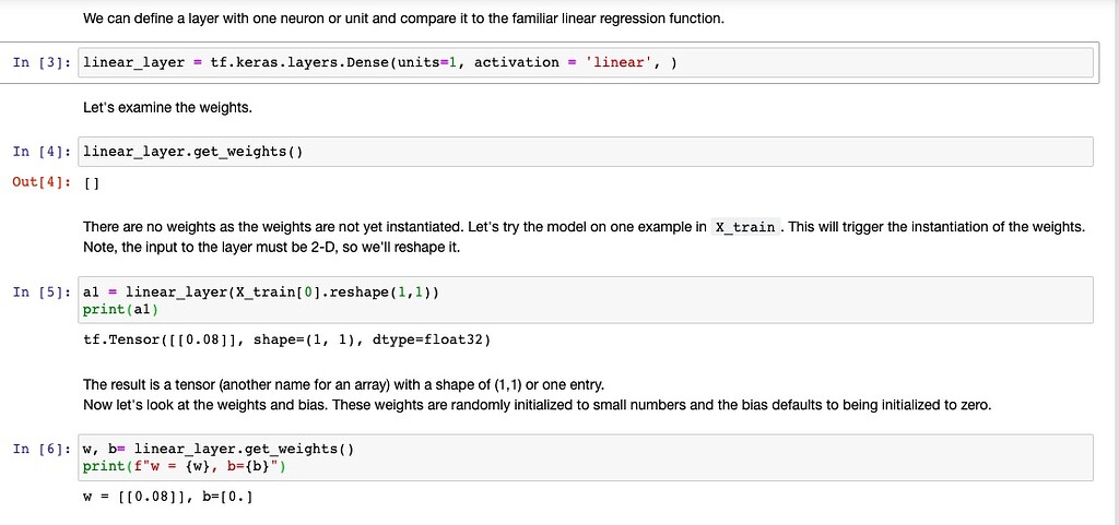 C2_W1_Lab01_Neurons_and_Layers, I dont understand how the "w" parameter vectors results in [[0. ...