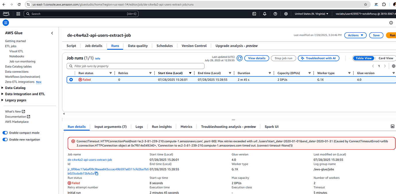 De-c4w4a2 Insufficient Lake Formation permission(s) - Data Modeling, Transformation, and Serving ...